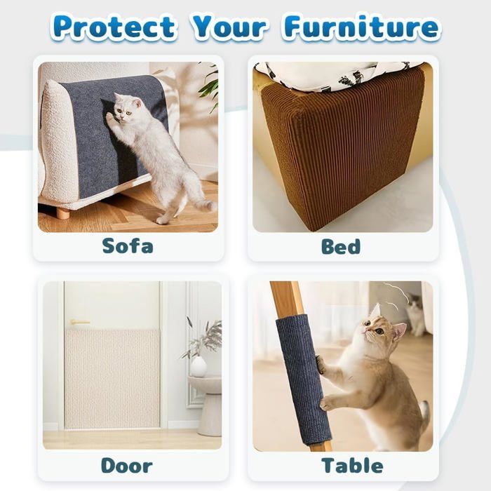 Tapis griffoir adhésif 30×100 cm beige, pour mur et canapé - Cdiscount ...