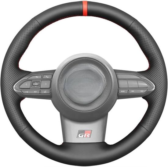 Housse De Volant En Cuir Synthétique Noir À Coudre Soi-Même Pour Toyota ...