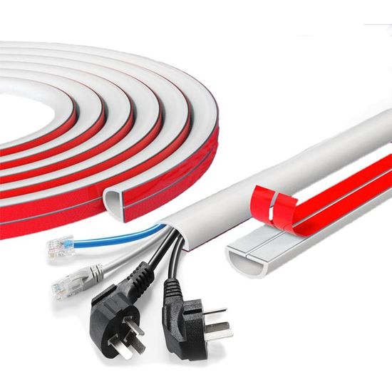 GUOYOU 2 M Goulotte Passe Cable Cache Cable Mini Goulottes De Câbles ...