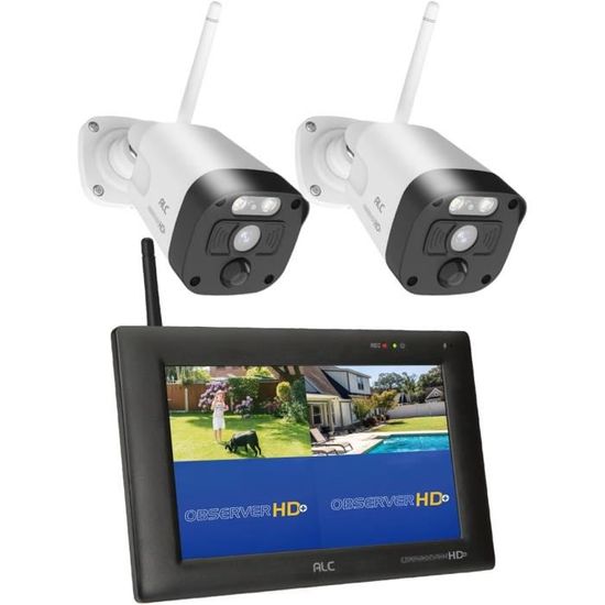 Kit Camera Surveillance Wifi Exterieure Sans Fil Avec Moniteur Intérieur, Nvr Écran Tactile 7 ...