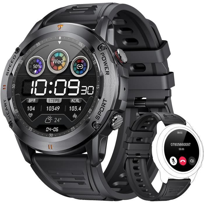 Montre Connectée Homme Militaire, 1,39 IPS Smartwatch avec 400mAh ...