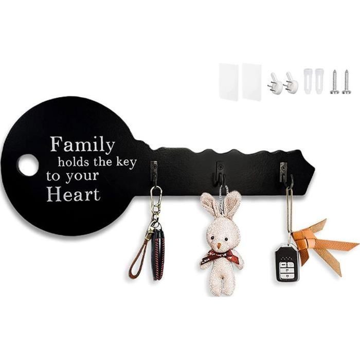 PATERE à clé Mural en Bois pour Maison Auto-Adhésif ou Perforé Accroche ...