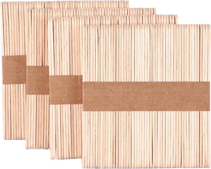 200 Pièce Bâtonnet en Bois, 110 x 10 mm Baton de Glace en Bois, Spatule ...