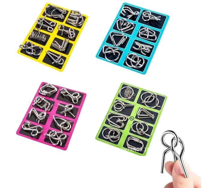 Metal Brain Teaser Puzzles,Metal Wire Puzzle for Kids Adults Challenge ...