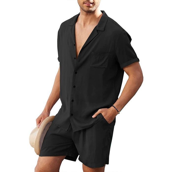 Ensemble Homme 2 Pices,Chemises Manches Courtes 2 Pièces Ensemble T ...