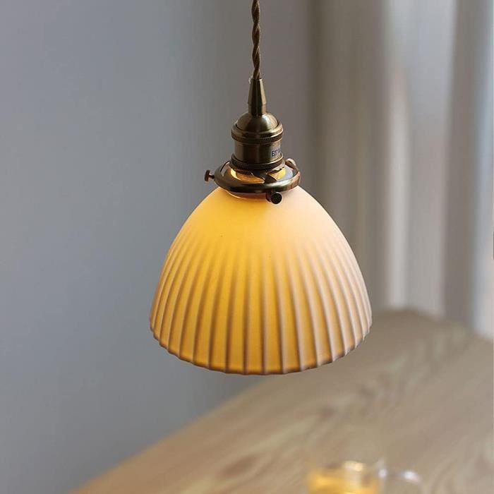 Moderne Simple Céramique Petit Lustre Suspendu Abat-Jour En Cuivre ...