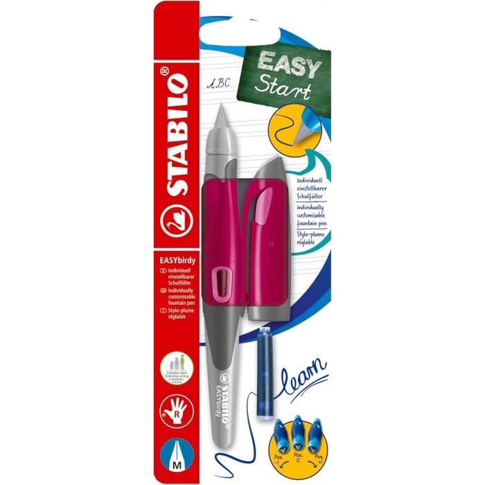 Stylo plume -Stylo ergonomique rechargeable Rose-rose foncé Droitier ...