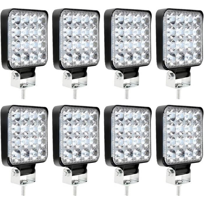 8Pcs Phare De Travail Led 48W, Projecteur Led Voiture 12V Etanche Ip 67 ...