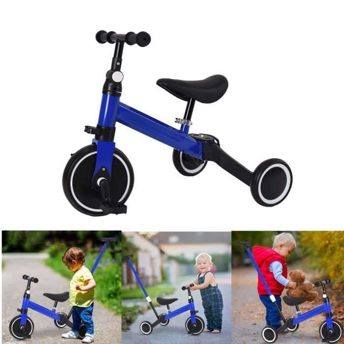 Tricycle évolutif pour bébé QIFAshma® - Bleu - 4 en 1 - Siège et guidon ...
