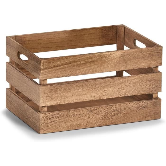 Caisse De Rangement Caisse En Bois Blanc Vintage, Bois, Naturel, 35 X ...