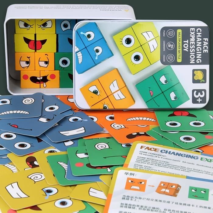 Casse-Tete ITKB1 Enfants visage changement Expression Puzzle blocs de ...