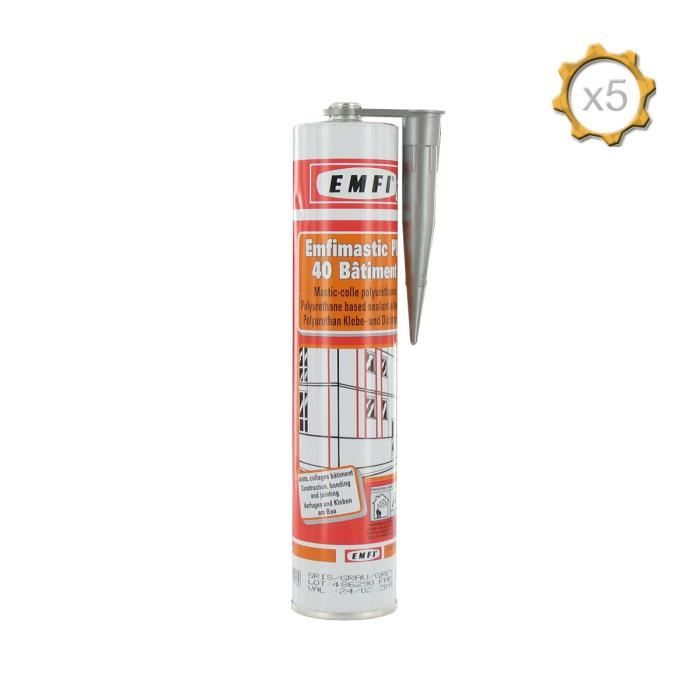 Mastic polyuréthane gris EMFI PU 40 bâtiment 300ml x 5 - Cdiscount ...