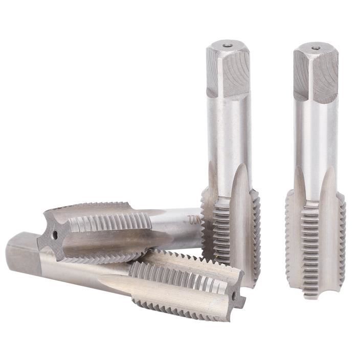 Fdit Outil de filetage 4 pièces M22 alliage outil acier cannelure droite métrique taraud à main ...