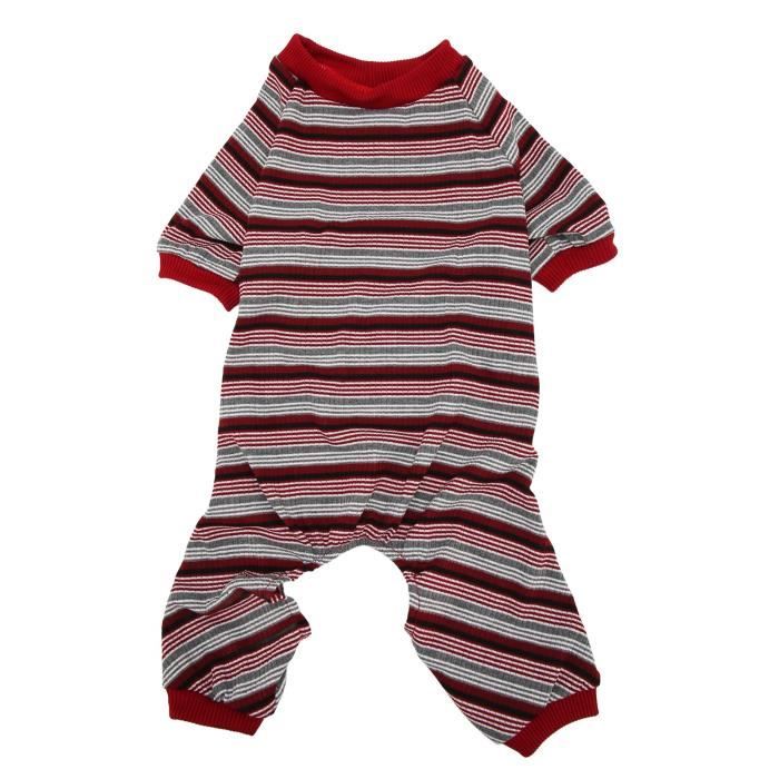 YAP Pyjama rayé pour chien Pyjama pour chien doux extensible lavable en ...