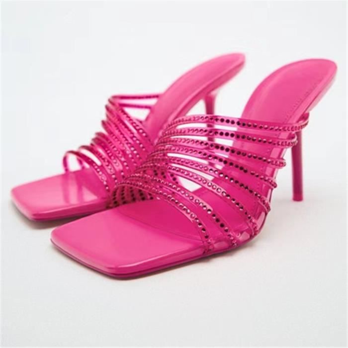 Sandales à talons hauts pour dames Soirée d'été Cocktail Mariage Chic ...