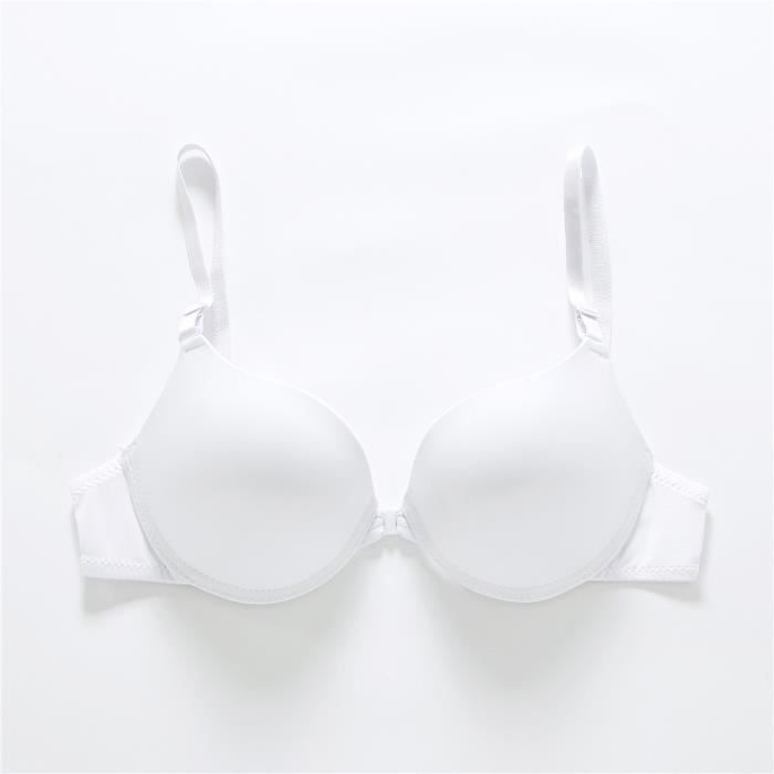 Soutien-gorge,Soutien-gorge push-up simple pour femme,sous-vêtements sexy,bouton avant,document ...