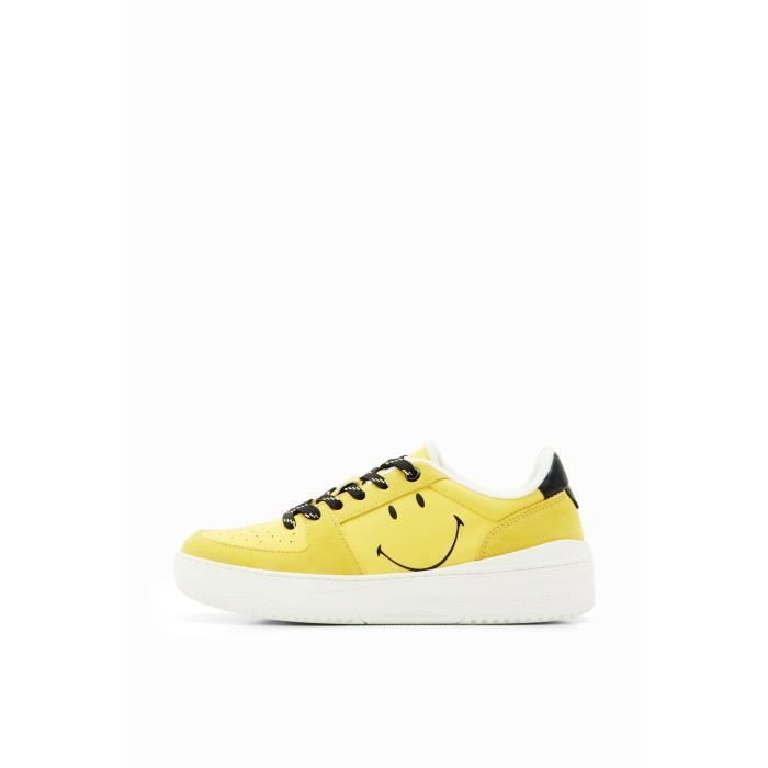 Baskets plateforme femme Desigual Smiley® - jaune/blanc - 39 Jaune ...
