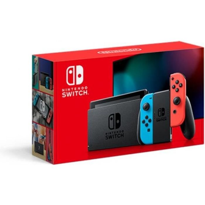 Console Nintendo Switch - Nintendo - Modèle 2019 - Rouge néon - Bleu ...