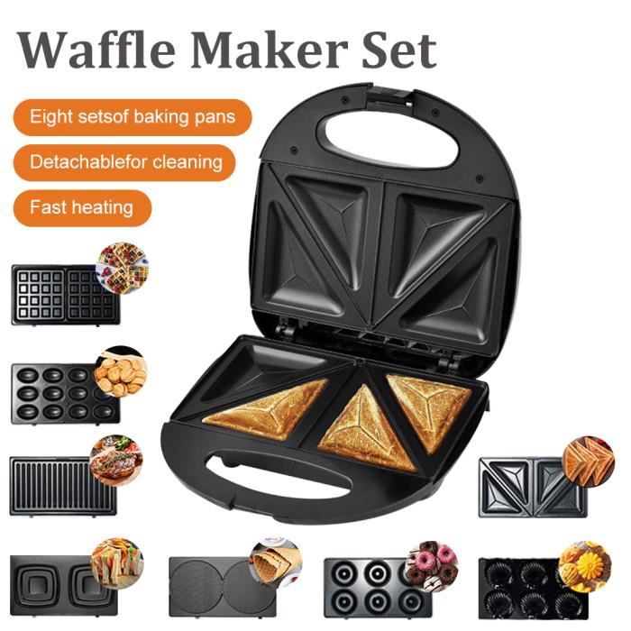 Gaufrier de chauffage double face-Machine à beignets, crêpes et petits ...