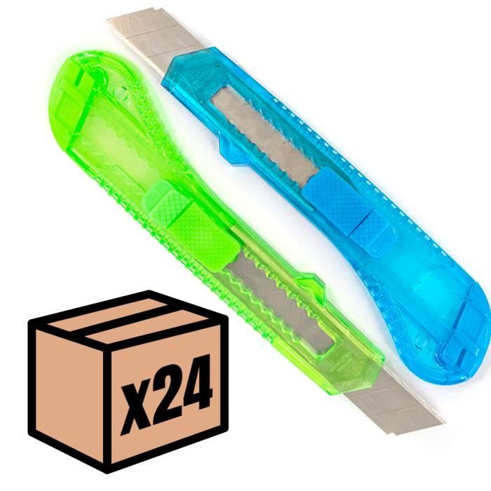 Cutter rétractable - SAFE TOOL - Lot de 24 - 100 lames incluses - 18mm ...