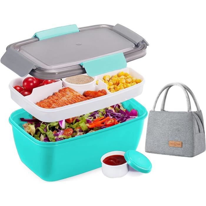 Lunchbox Saladbox To Go, 2000Ml 2 Etages Bento Lunch Box, Lunch Box ...