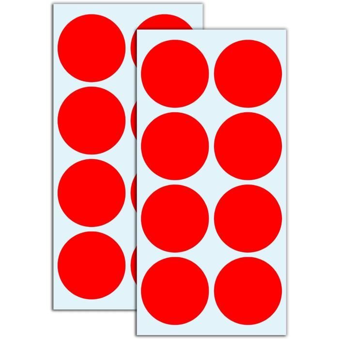 240 Pièces 50Mm Ronde Gommettes Autocollants Cercle Rouge[J1345 ...