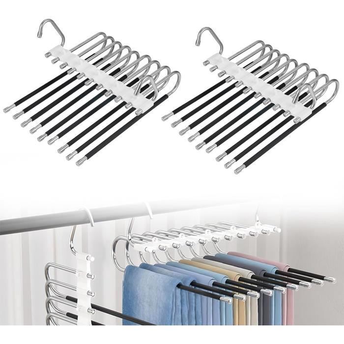 Cintre Pour Pantalons Peu Encombrant 9 En 1, 2 Pièces Cintre Gain De ...