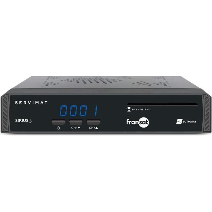 Décodeur Satellite - Servimat - SIRIUS3 - HD - Noir - Inclus carte ...