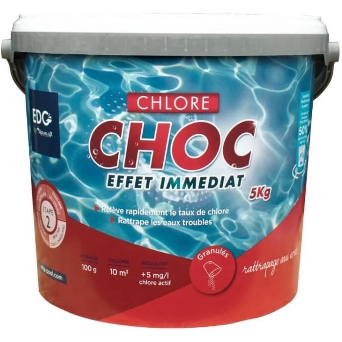 Chlore Choc Piscine - Granulés - Seau 5 kg - Chlore Rapide Effet ...