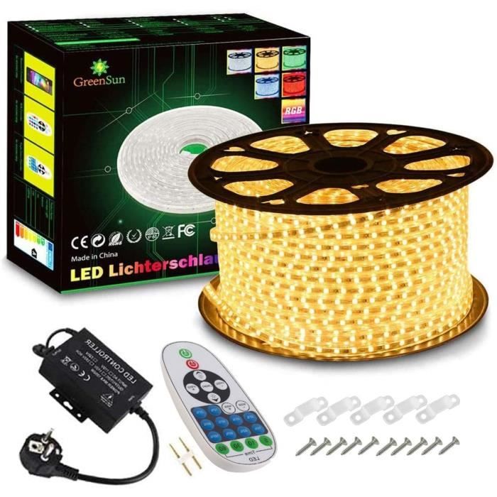 Led Lighting Flexible Ruban À Led, 20M Blanc Chaud Led Strip Light 5050 ...