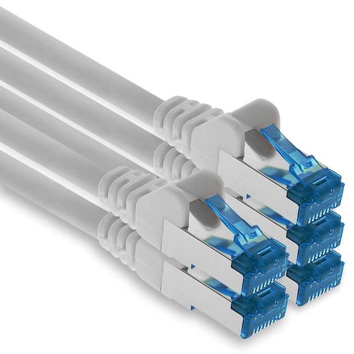 Câble Patch - 5X 1M Ethernet, Réseau, Câble Lan Cat6A (Pour Réseaux ...