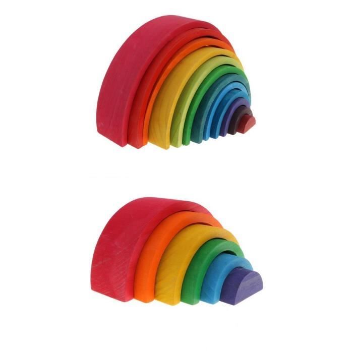 2pk Rainbow Colors Blocks Toy Set Kids Baby Child Present Motor Skill ...