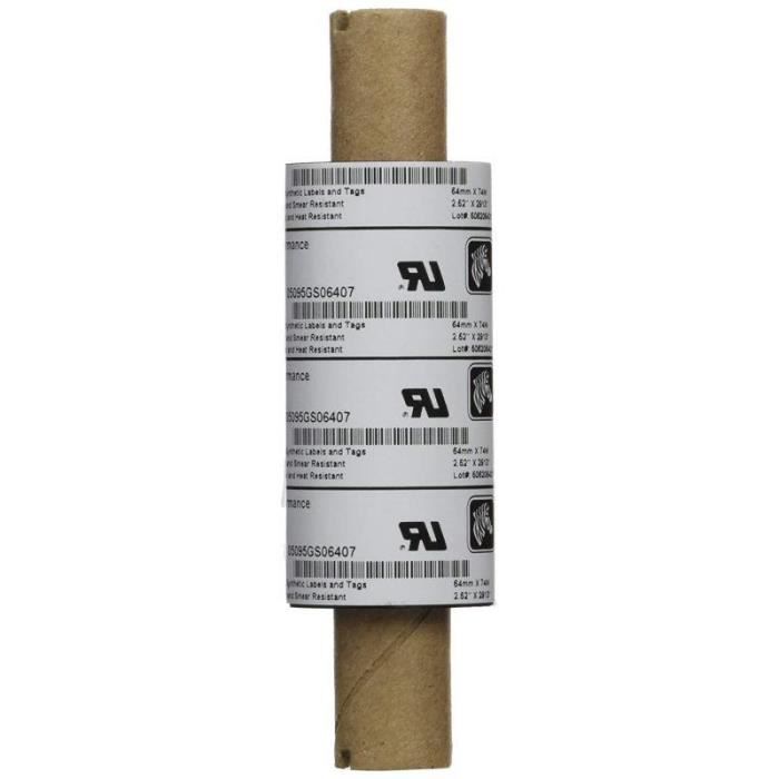 Zebra 05095 gs06407 Ribbon 5095 Resin, 64 mm, 74 m, C de 12,7 mm, Box ...