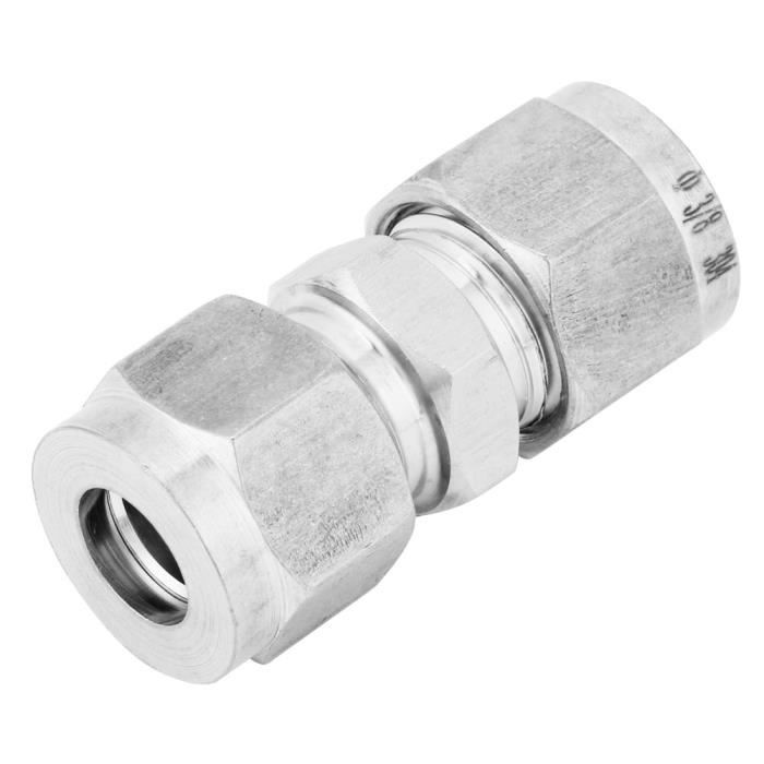 Zerone raccord union droit Tube de compression en acier inoxydable raccord tube à double virole ...