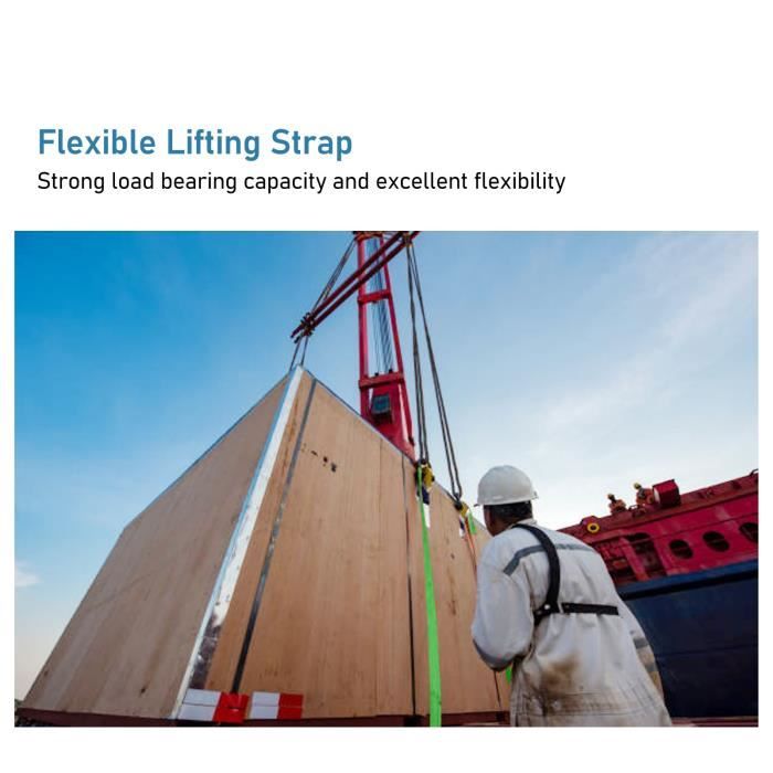 Sangle de levage de gréement Lift Sling Strap 4M 2T Vert Renforcé ...