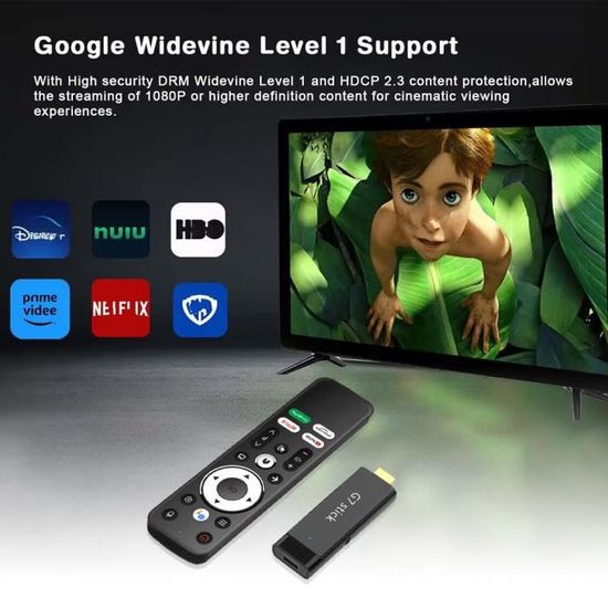 TV Box 4K TV Stick Android 11 boîtier TV intelligent - S905Y4 - 2G ...