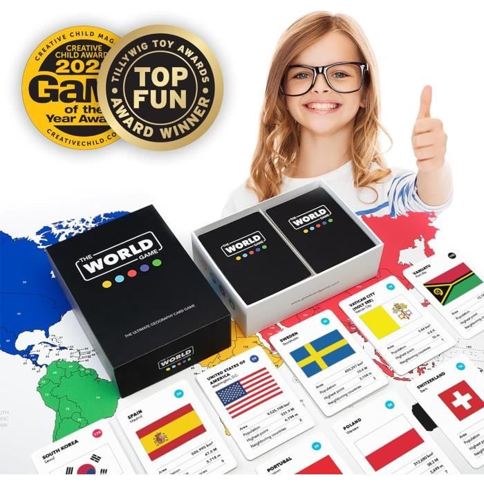 English - Jeu De Géographie Avec Carte Du Monde - Jeu Société Éducatif ...