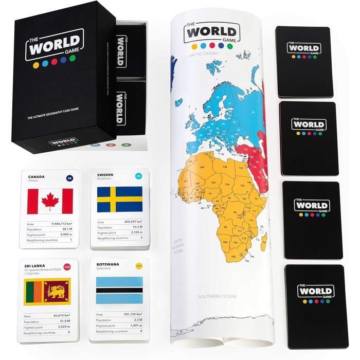 English - Jeu De Géographie Avec Carte Du Monde - Jeu Société Éducatif ...