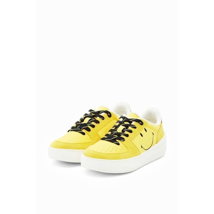 Baskets plateforme femme Desigual Smiley® - jaune/blanc - 39 Jaune ...