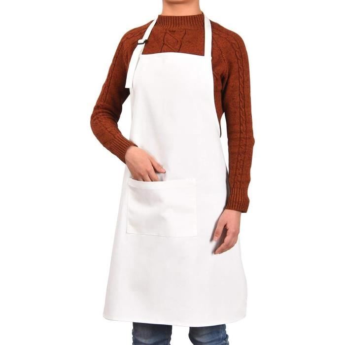 Lot De 2 Tabliers De Cuisine Pour Femme - Avec Réglable Et 2 Poches ...