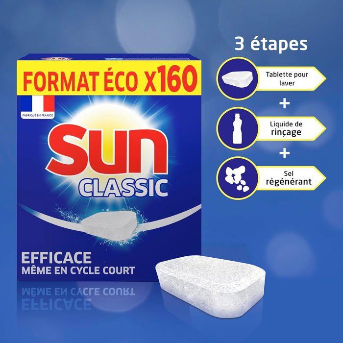 Pastilles Lave-Vaisselle Classic,160 Tablettes,Efficace Même Pendant ...