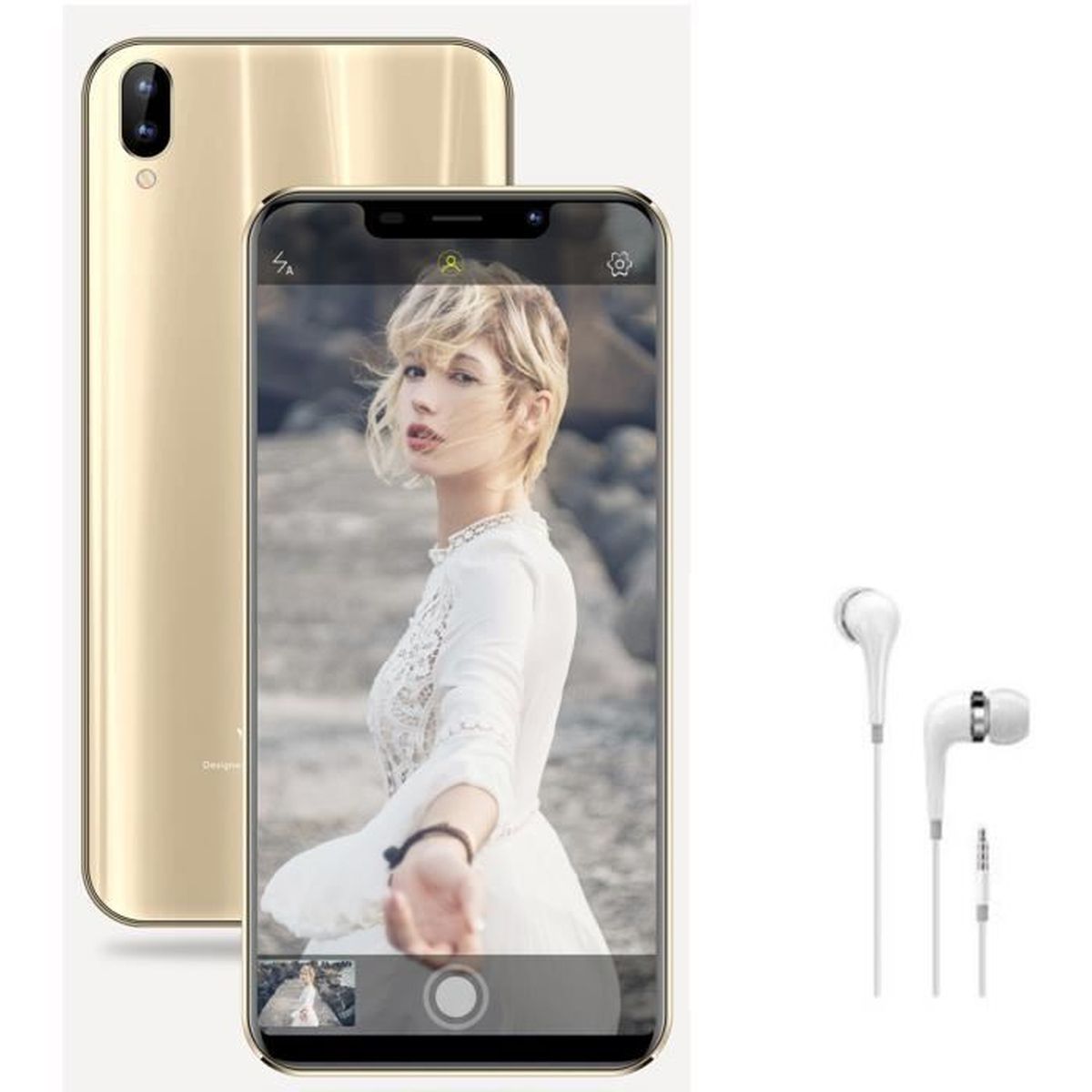 Smartphone 4G Pas Cher Android 9.0 -5,85" HD Écran 2Go+16Go /3800mAh ...