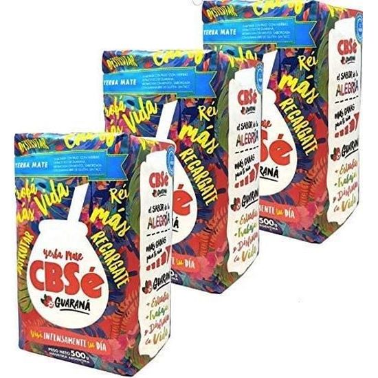 Yerba Mate CBSE Guarana Energy 3 x 500g Thé maté d'Argentine 1.5 kg ...