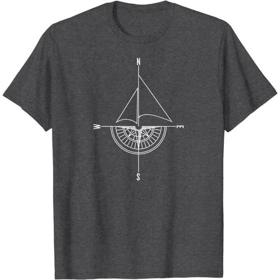Navigation Compas Marin Mer Bateau Voile T-Shirt[u312] - Cdiscount Sport