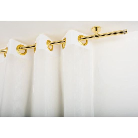 Tringle a Rideaux O 20 mm sans Anneaux, L. 320 cm. en Laiton Poli Complet - Cdiscount Maison