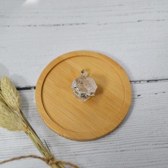 Pendentif Cristal de roche et Quartz Rose - Pierres Naturelles ...