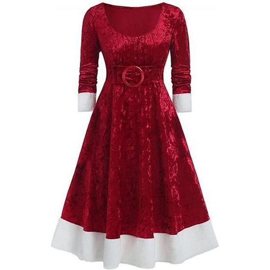 Robe de Noël Père Noël Sexy Rouge - Festive Red Strapless Embroidered ...