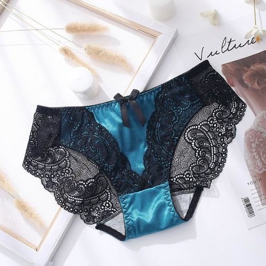 Culotte en dentelle transparente sans couture pour femme - sky blue [E8] - Blanc Blanc ...