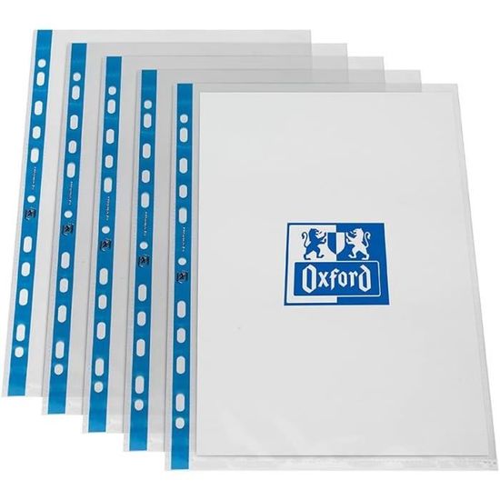 Oxford, Pochettes perforées de qualité supérieure, rayures es, A4, 100 ...