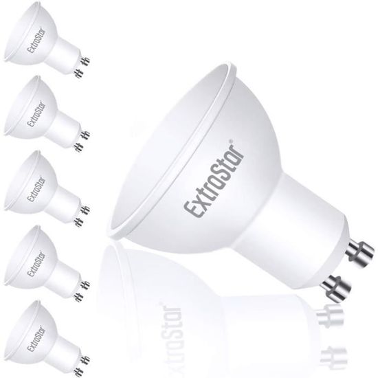 Ampoules Led 6W Gu10, Équivalent Ampoule Halogène 48W, Blanc Chaud 3000K, Ampoules Led Spot ...